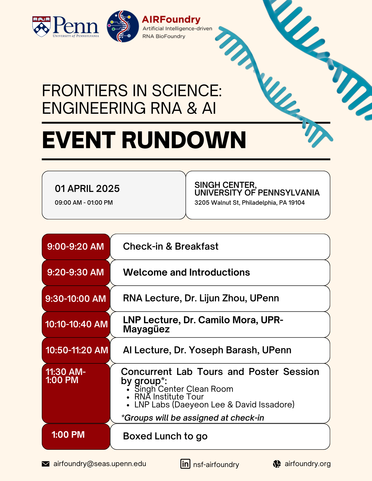 Education/Outreach | Event Types | AIRFoundry – Artificial Intelligence-driven RNA BioFoundry
